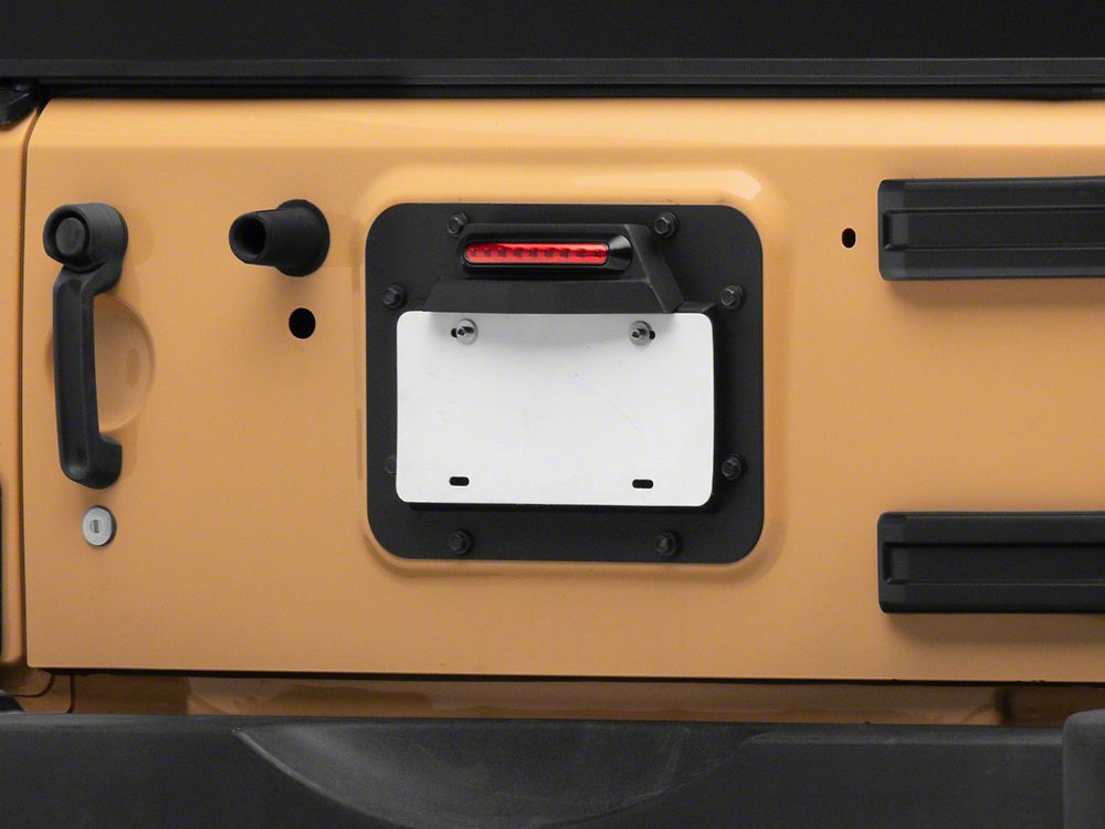 RedRock License Plate Relocation Kit w/LED Third Brake Light (07-18 Je ...