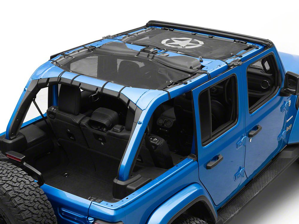 RedRock Mesh Sun Shade; Front and Rear; Star (24-25 Jeep Gladiator JT ...
