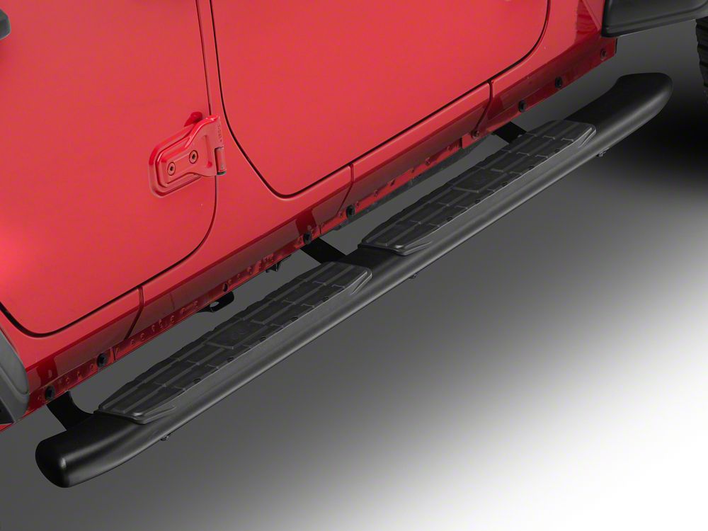 Jeep Licensed by RedRock Pinnacle Oval Bent End Side Step Bars; Textur ...